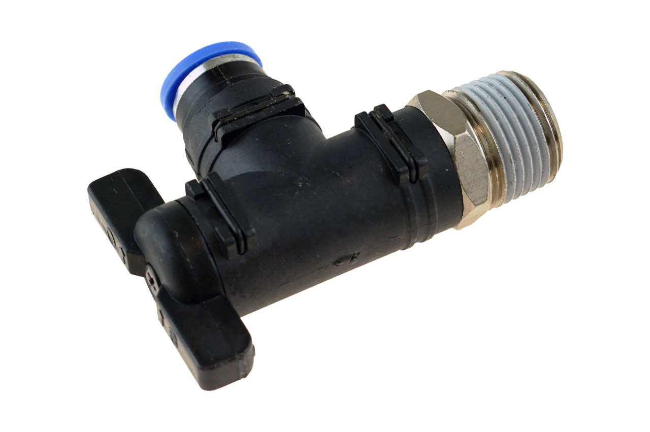 Winkel-Absperrhahn mit Außengewinde und Steckanschluss, Standard