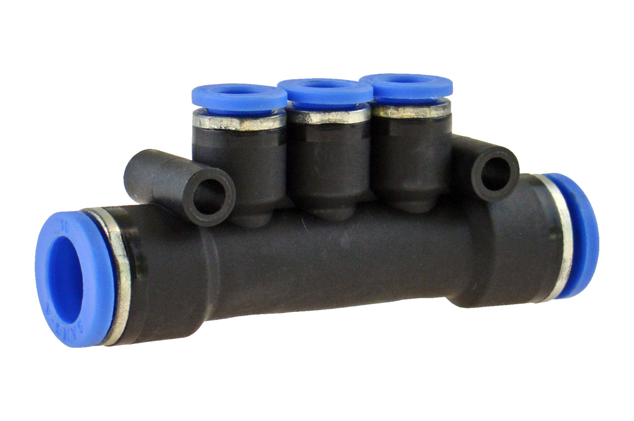 T-Mehrfachverteiler mit 3 reduzierten Abgängen, Standard