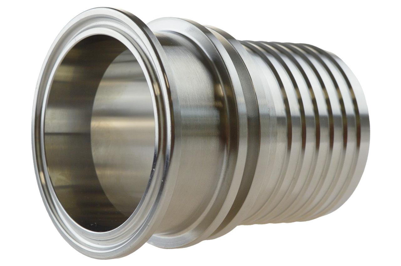 Clamp Kupplung mit Rillenstutzen und Sicherungsbund, DIN 32676