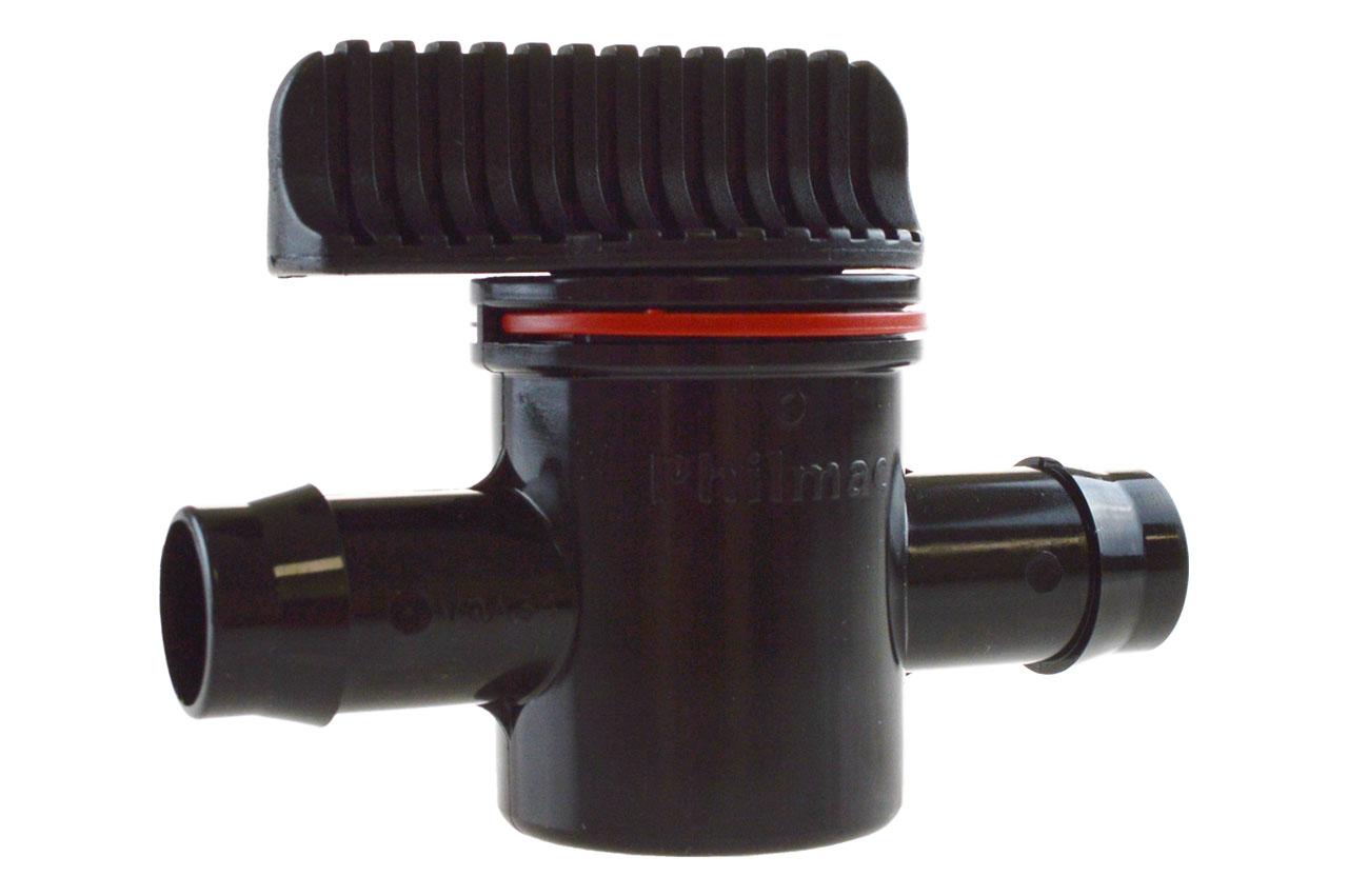 Absperrhahn mit Schlauchtüllen, Kunststoff