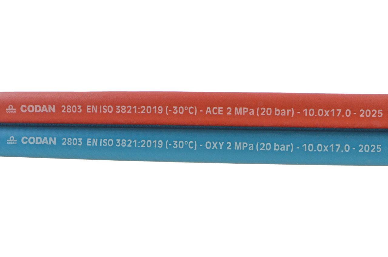 Autogenschlauch, Zwillingsschlauch CODAN 2803, EN ISO 3821