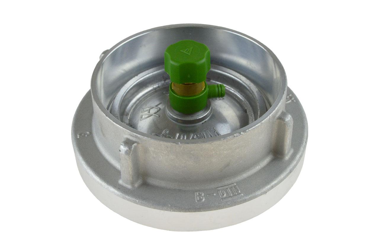 Blindkupplung mit Entwässerungshahn, System Storz, Aluminium geschmiedet