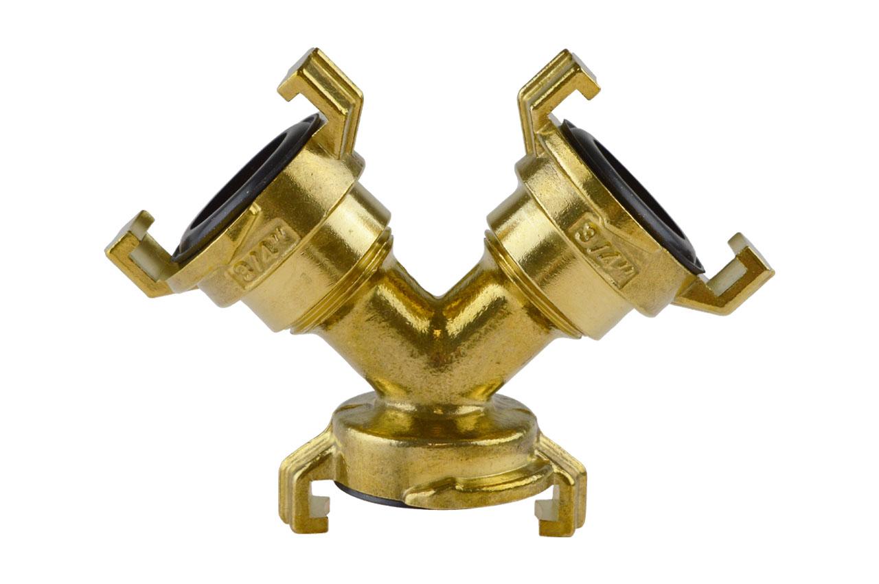 Dreiwegestück, Y-Stück, System Geka, Messing